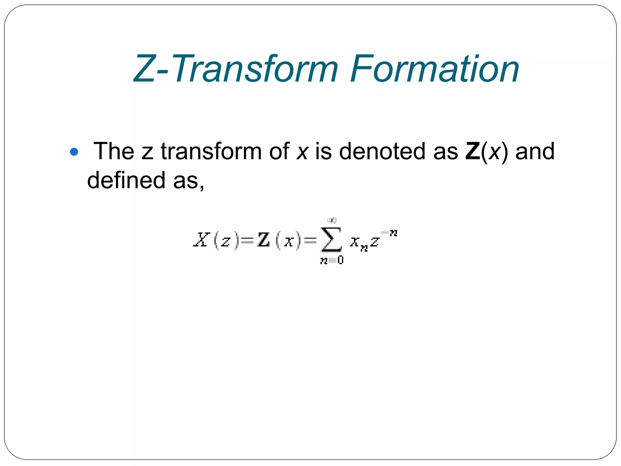 Applications of Z transform | PPTX