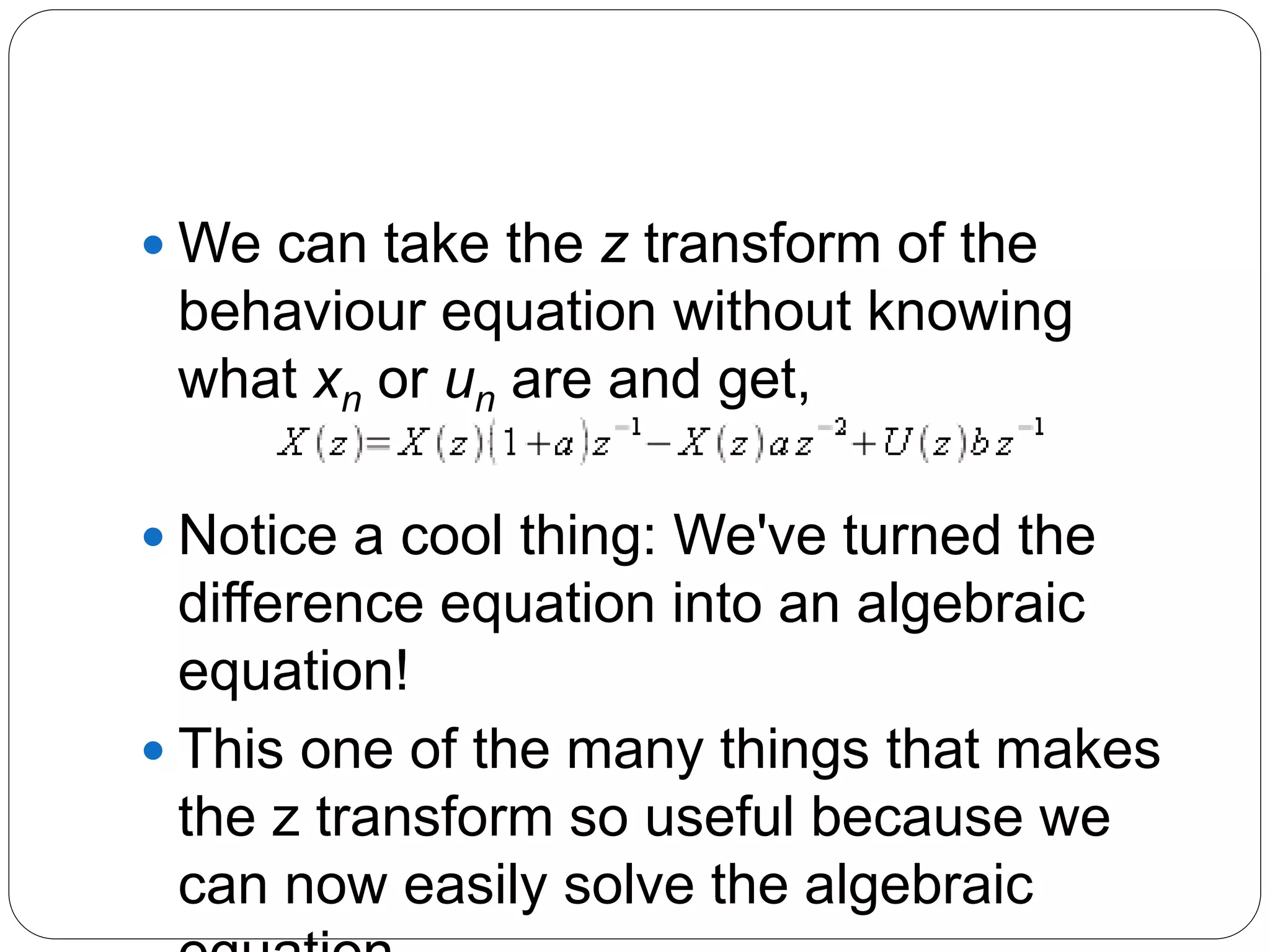 Applications of Z transform | PPTX