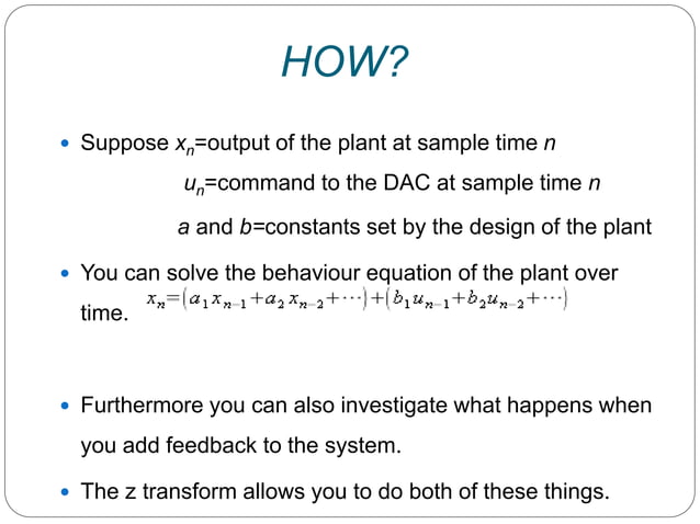 Applications of Z transform | PPTX