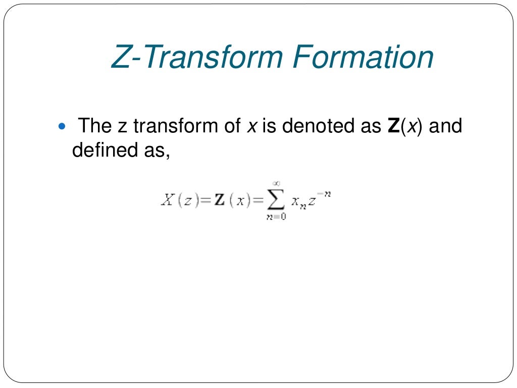 Applications of Z transform