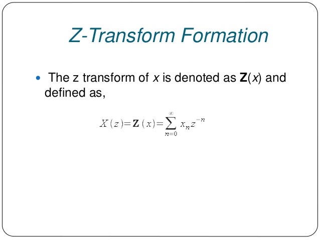 Applications of Z transform