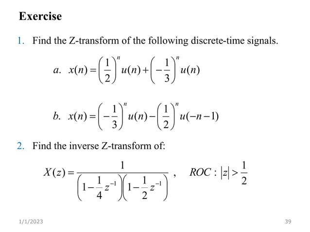 Z-transform and Its Inverse.ppt | Geography | Science