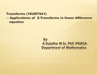 Z transforms | PPTX