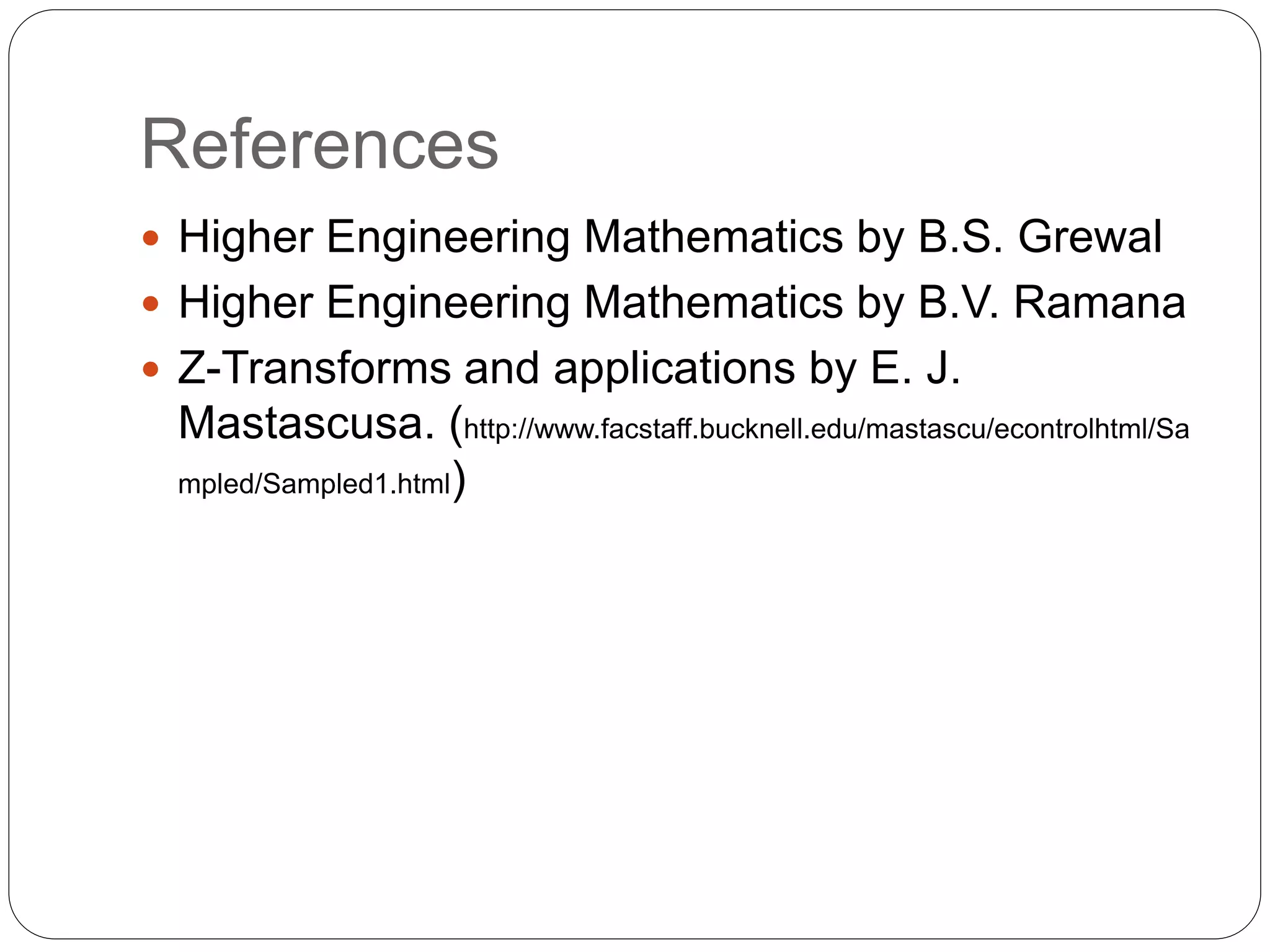 Z transforms and their applications | PPTX