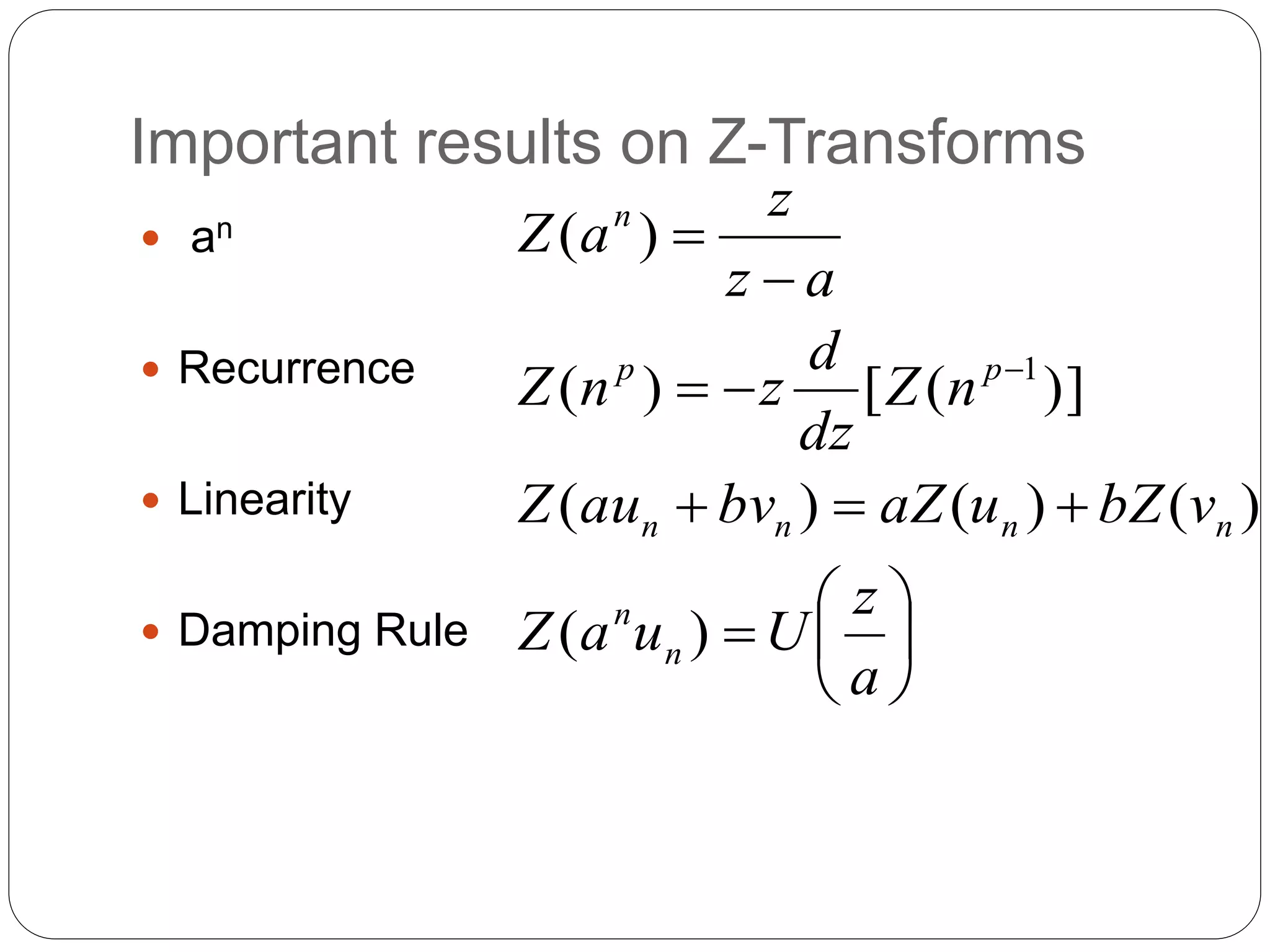 Z transforms and their applications | PPTX