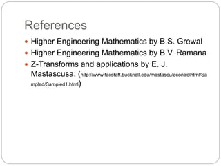 Z transforms and their applications | PPTX