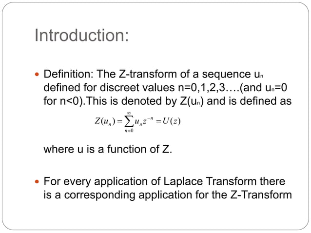 Z transforms and their applications | PPTX