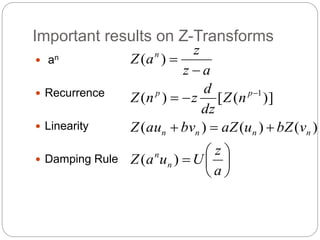 Z transforms and their applications | PPTX