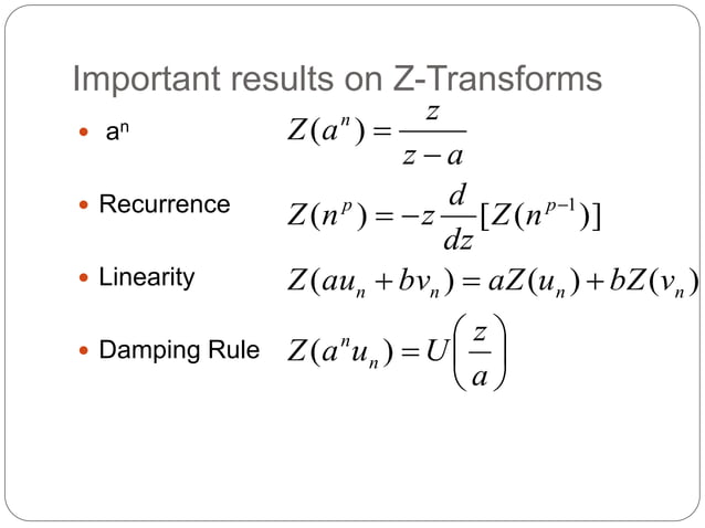 Z transforms and their applications | PPTX