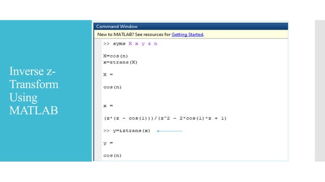 Z trasnform & Inverse Z-transform in matlab
