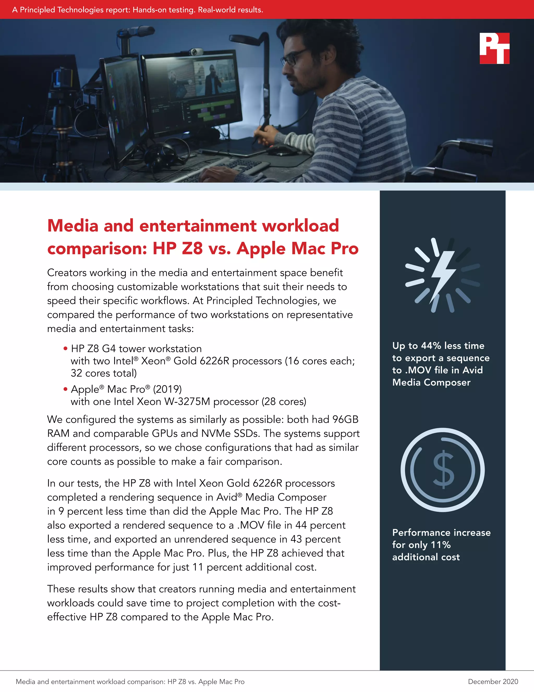 Media and entertainment workload comparison: HP Z8 vs. Apple Mac Pro | PDF