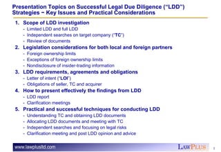 Successful Legal Due Diligence Strategies | PDF