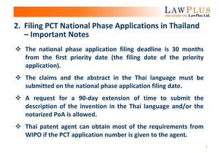 Filing PCT National Phase Patent Applications in Thailand | PPT