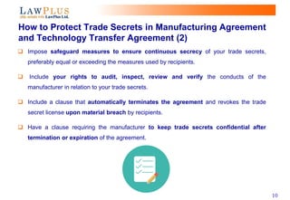 Protection of Trade Secrets in Manufacturing and Technology Transfer ...