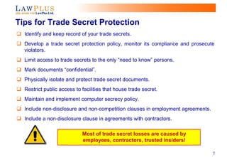 Protection of Trade Secrets in Manufacturing and Technology Transfer ...