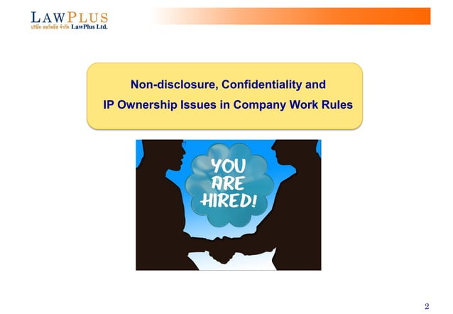 Non-disclosure, Confidentiality and IP Ownership Issues in Company Work ...