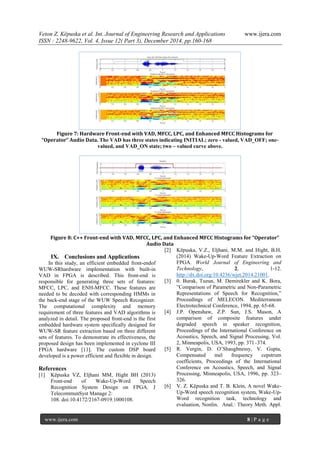 Voice Activity Detector of Wake-Up-Word Speech Recognition System Design on FPGA | PDF | Digital ...