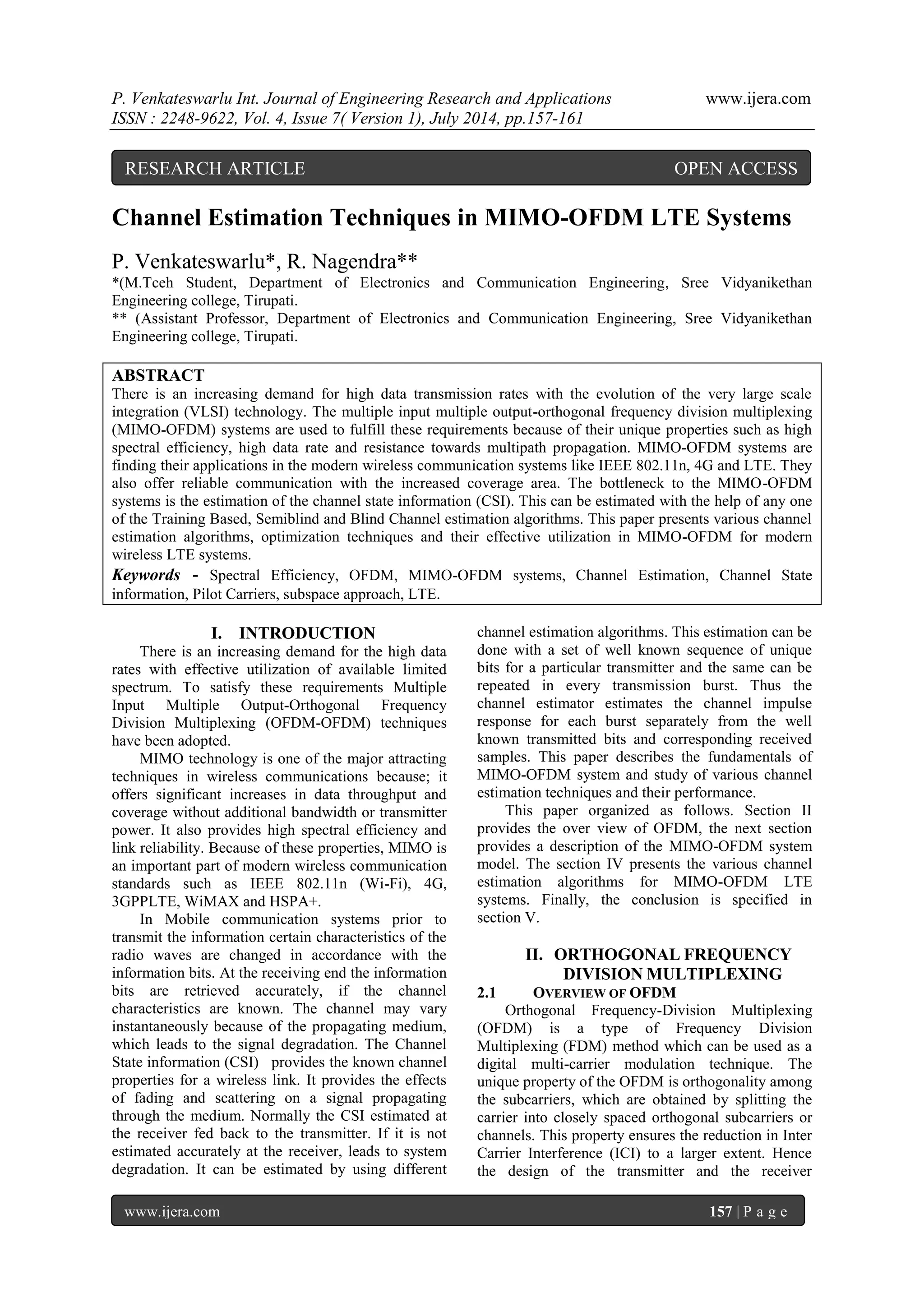 Channel Estimation Techniques in MIMO-OFDM LTE SystemsCauses and Effects of Change Orders on ...