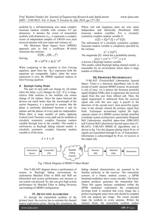 Error Rate Analysis of MIMO System Using V Blast Detection Technique in Fading Diversity ...