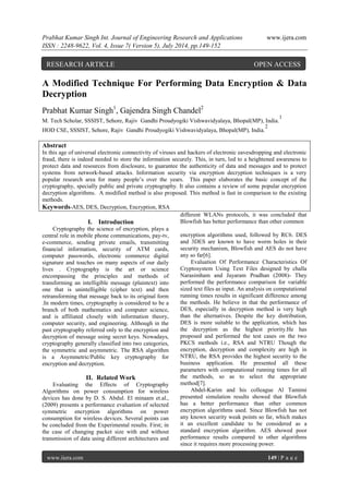 A Modified Technique For Performing Data Encryption & Data Decryption | PDF