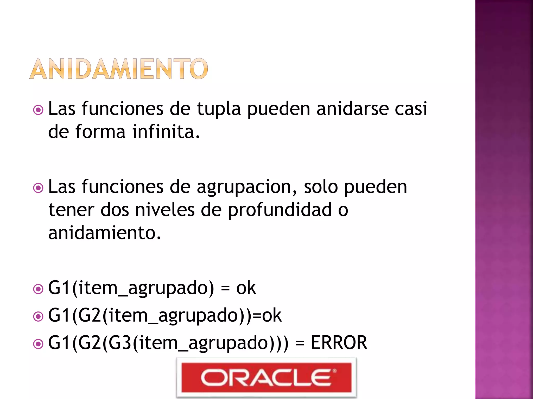 Funciones de Agregacion | PPTX