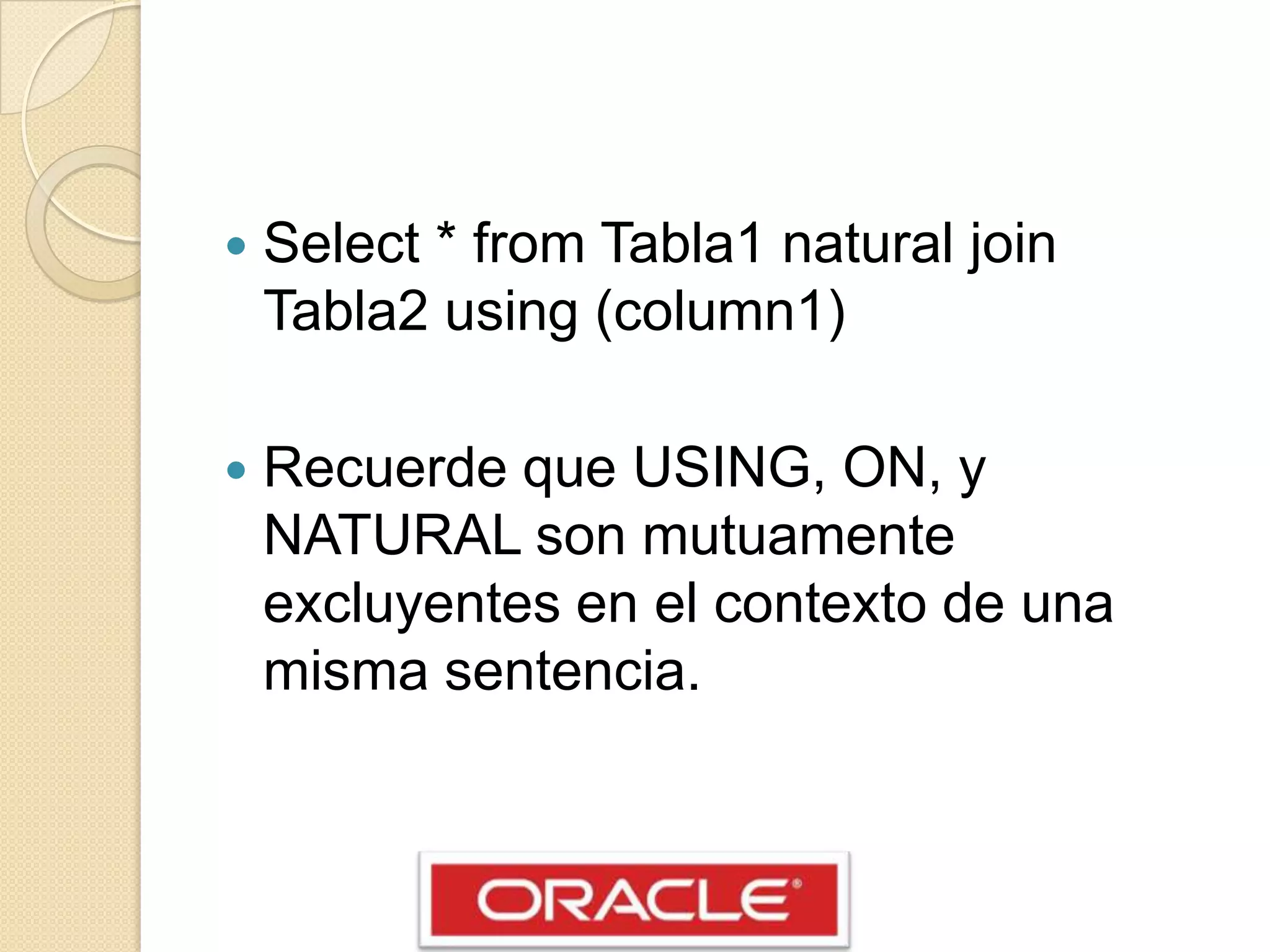 Cap 7. oracle SQL fundamentals | PPT