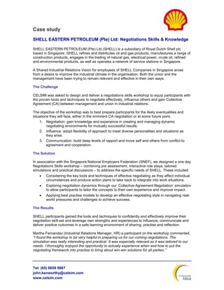 Shell sg negotiations skills | PDF | Business | Business and Finance