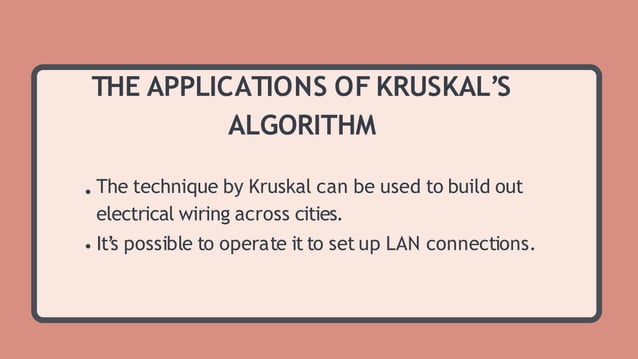 Kruskal Algorithm for minimum spanning.. | PPT