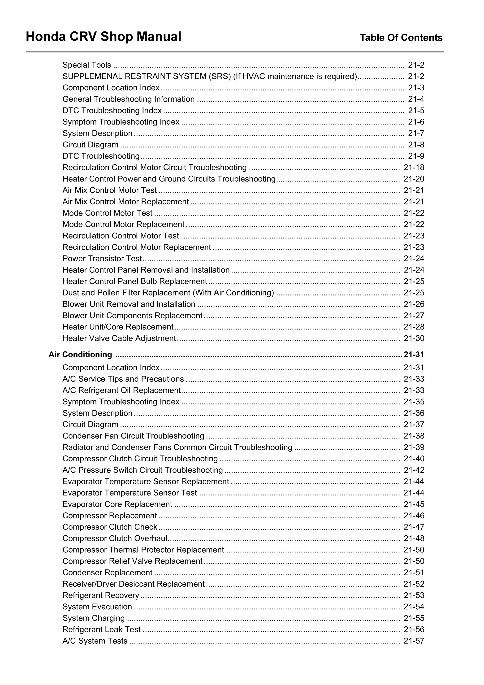 2003 HONDA CRV Service Repair Manual | PDF