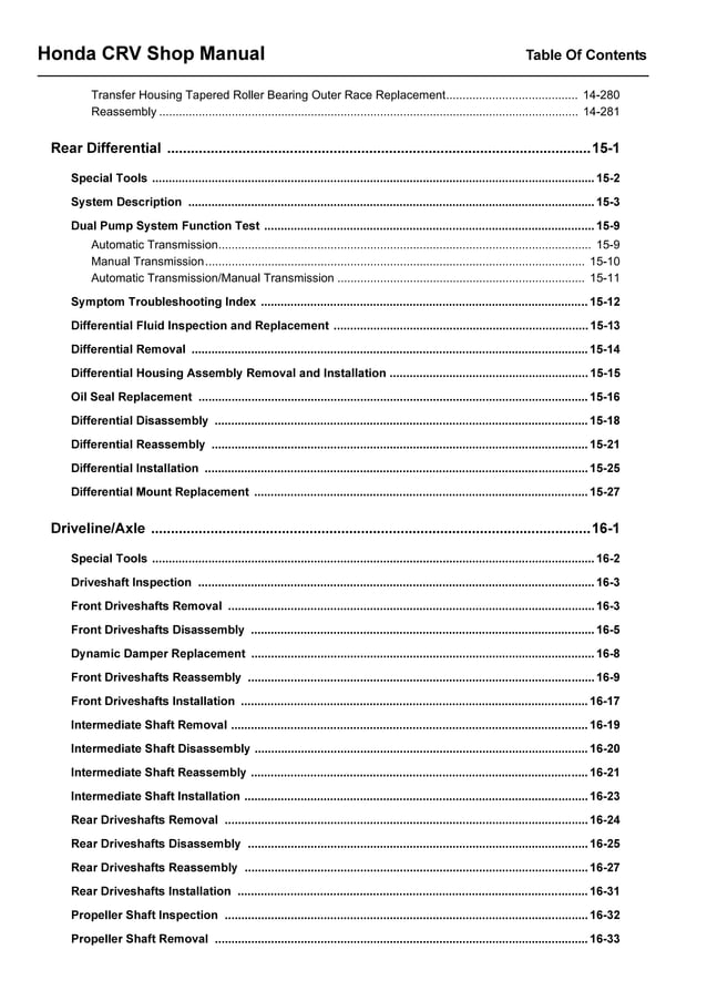 2003 HONDA CRV Service Repair Manual | PDF