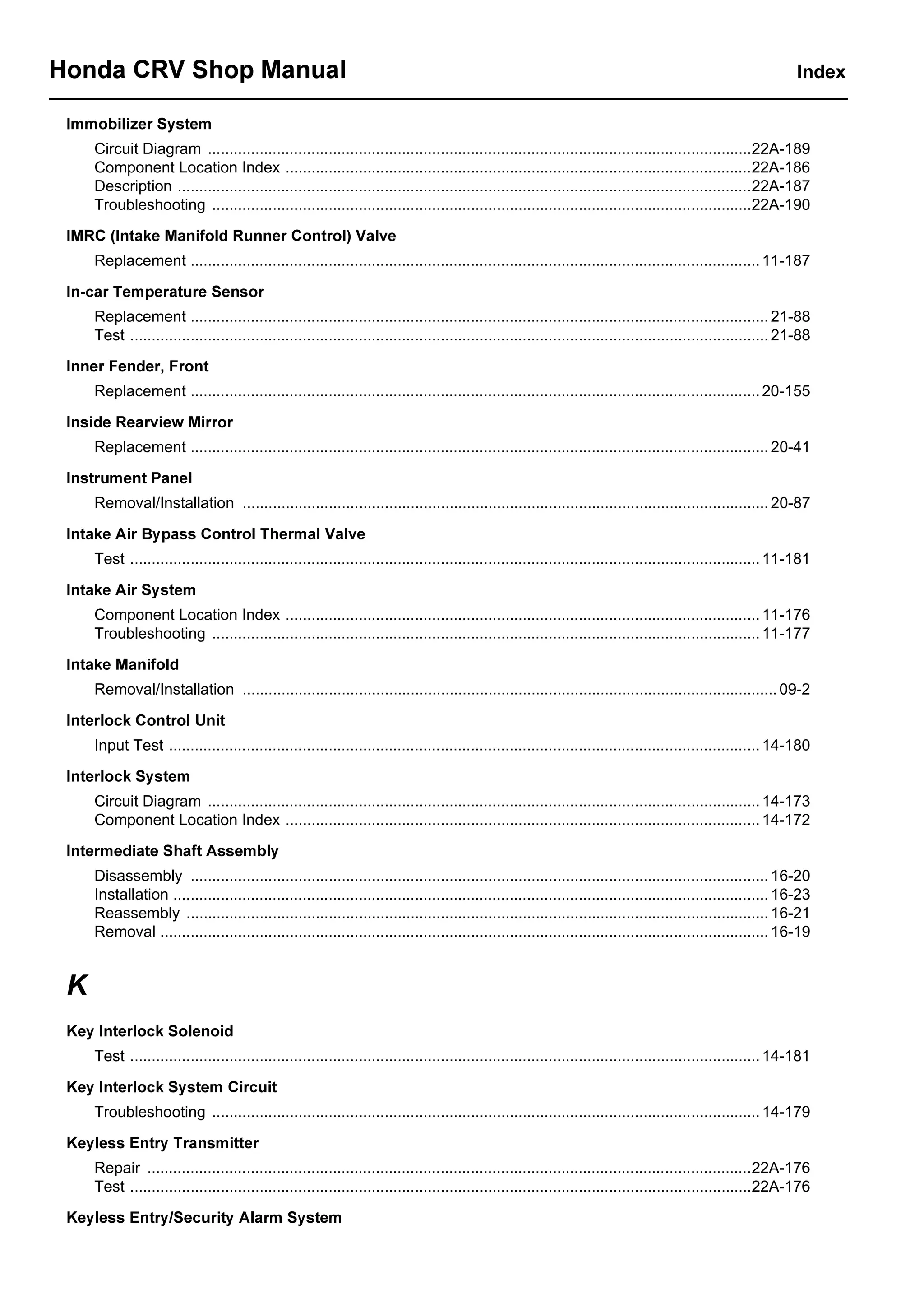 2002 HONDA CRV Service Repair Manual | PDF
