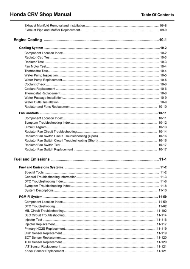 2002 HONDA CRV Service Repair Manual | PDF