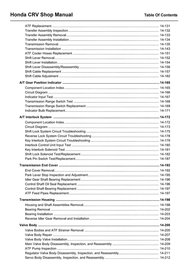 2002 HONDA CRV Service Repair Manual | PDF