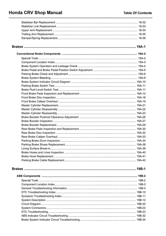 2002 HONDA CRV Service Repair Manual | PDF
