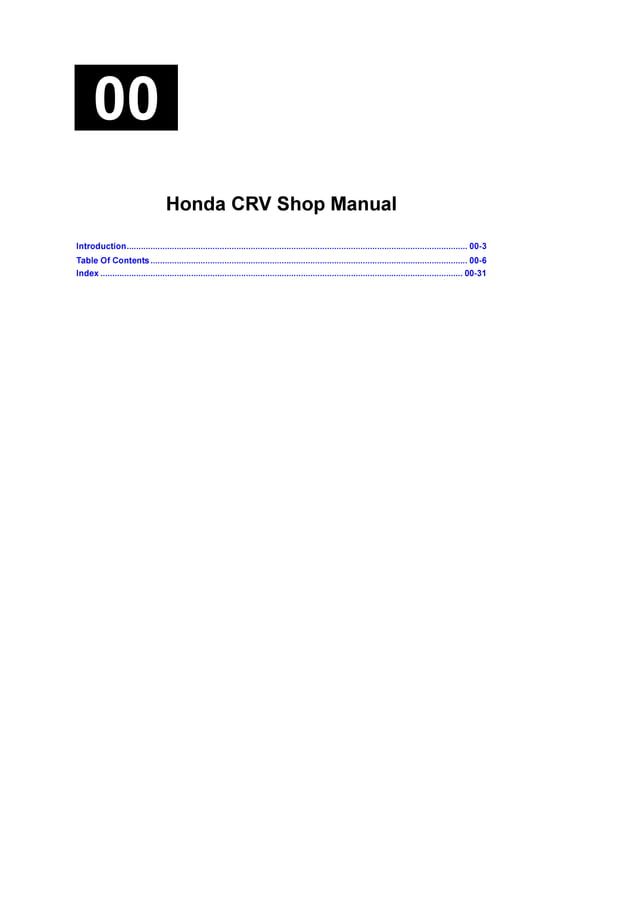2002 HONDA CRV Service Repair Manual | PDF