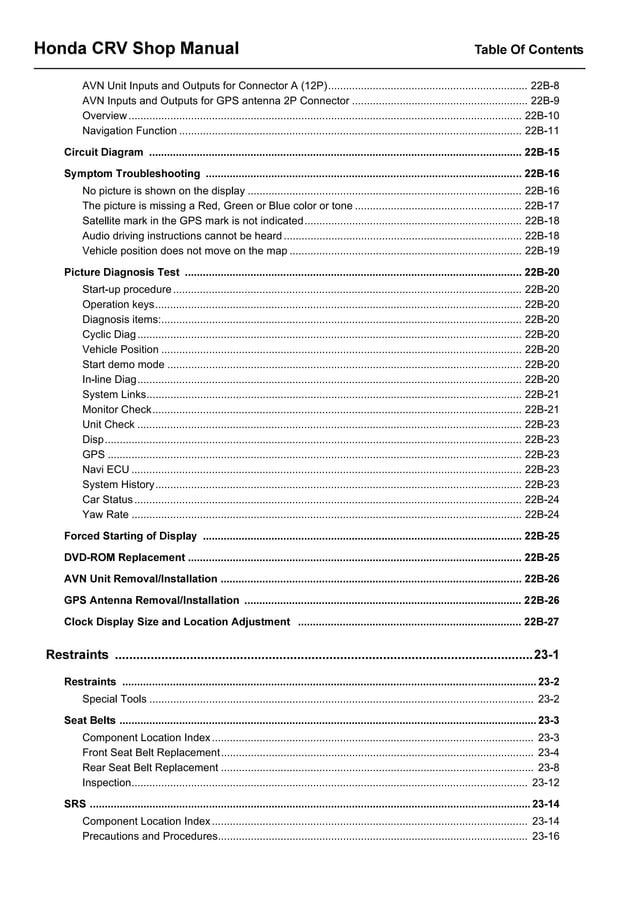 2002 HONDA CRV Service Repair Manual | PDF