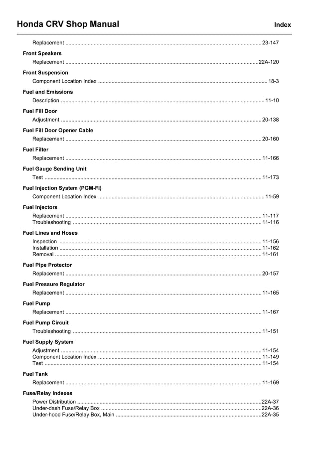 2002 HONDA CRV Service Repair Manual | PDF