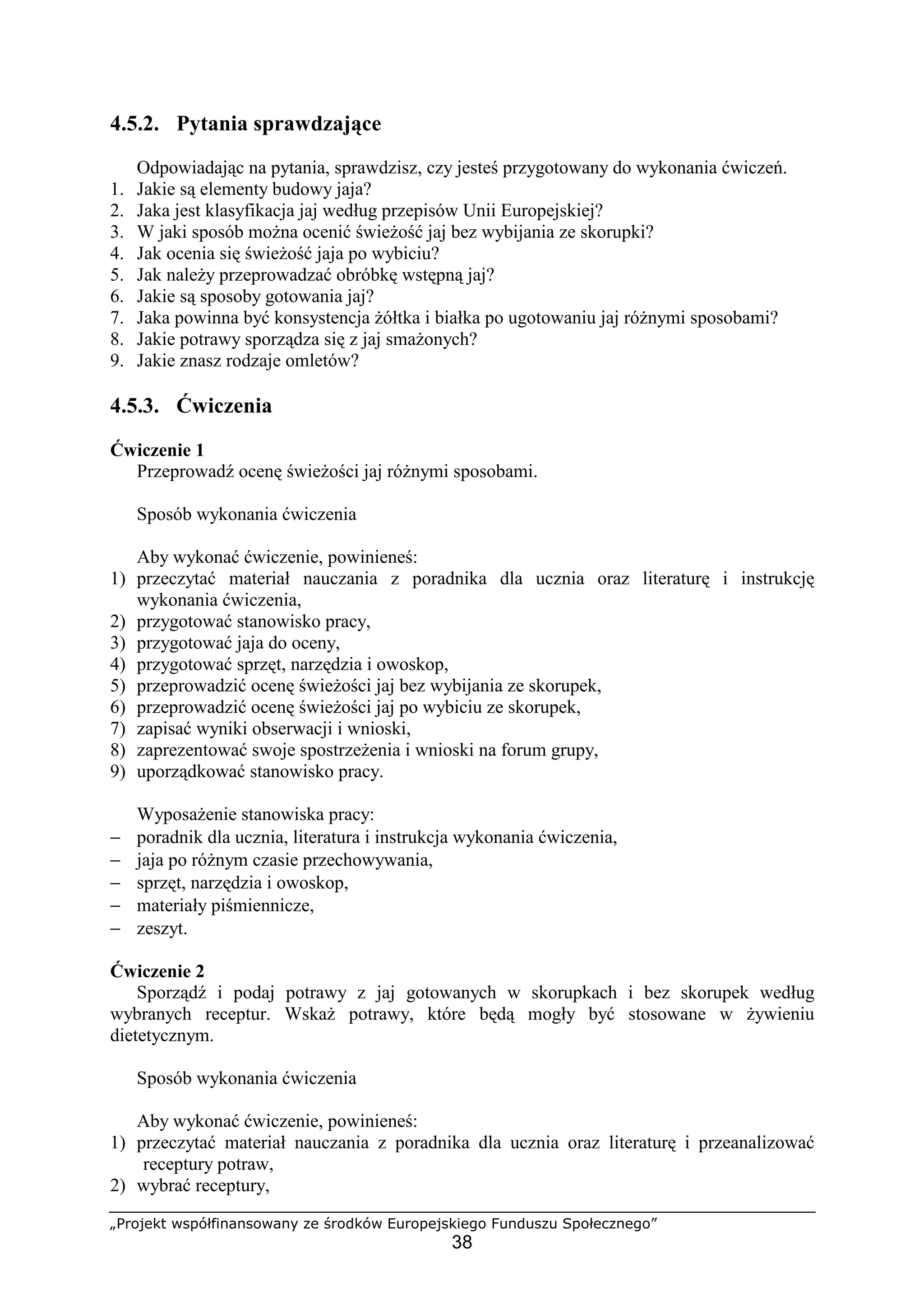 Sporządzanie podstawowego asortymentu potraw z jaj, mleka i przetworów mlecznych | PDF