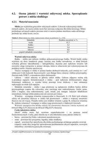 Sporządzanie podstawowego asortymentu potraw z jaj, mleka i przetworów mlecznych | PDF