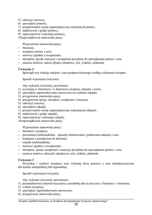 Sporządzanie podstawowego asortymentu potraw z jaj, mleka i przetworów mlecznych | PDF