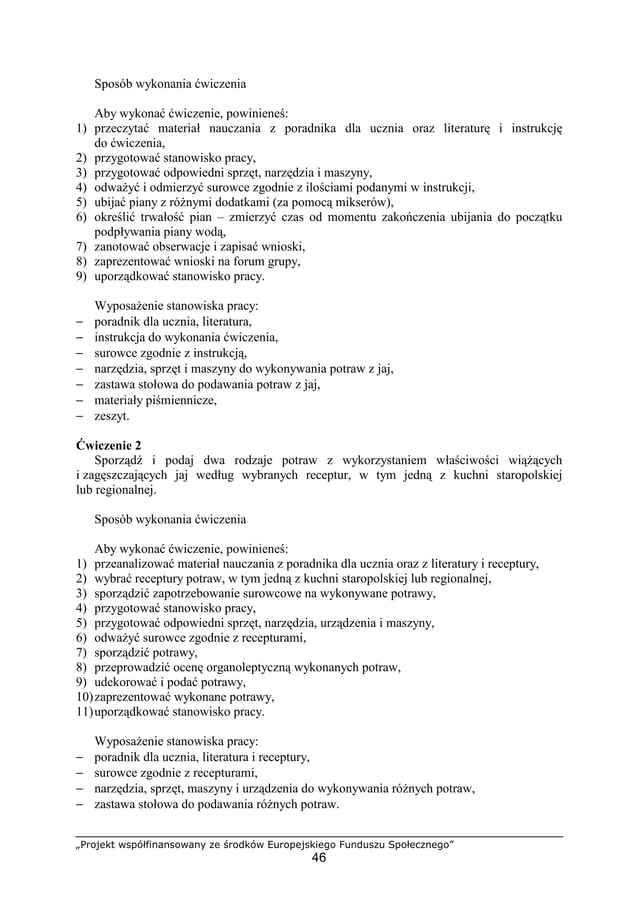 Sporządzanie podstawowego asortymentu potraw z jaj, mleka i przetworów mlecznych | PDF