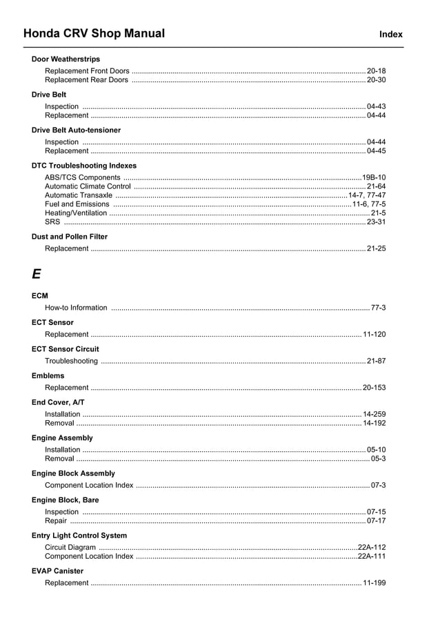 2006 HONDA CRV Service Repair Manual | PDF