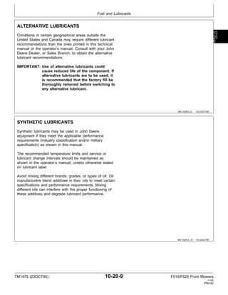 JOHN DEERE F525 RESIDENTIAL FRONT MOWER Service Repair Manual | PDF