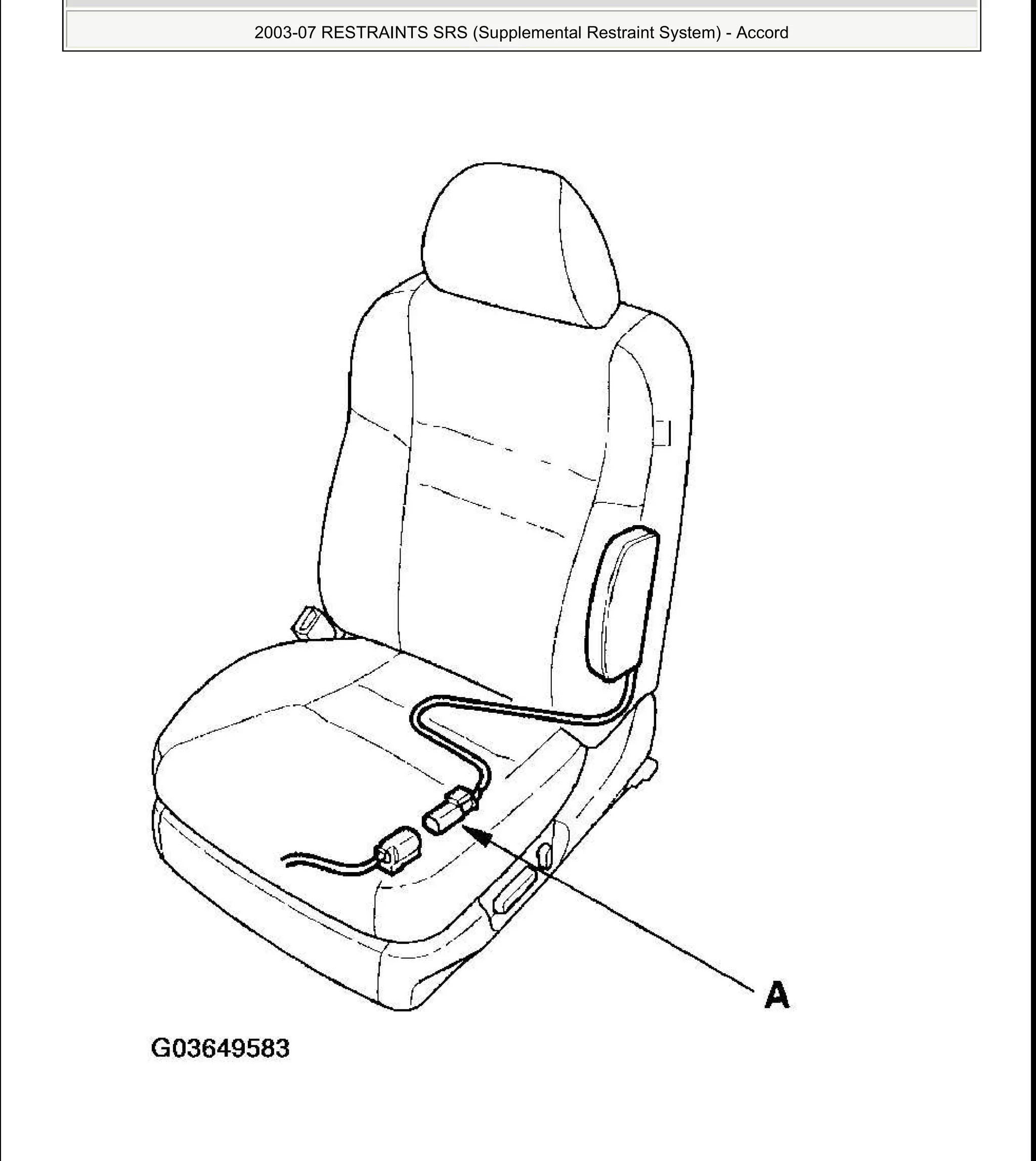 Supplemental Restraint System Problem Honda Accord