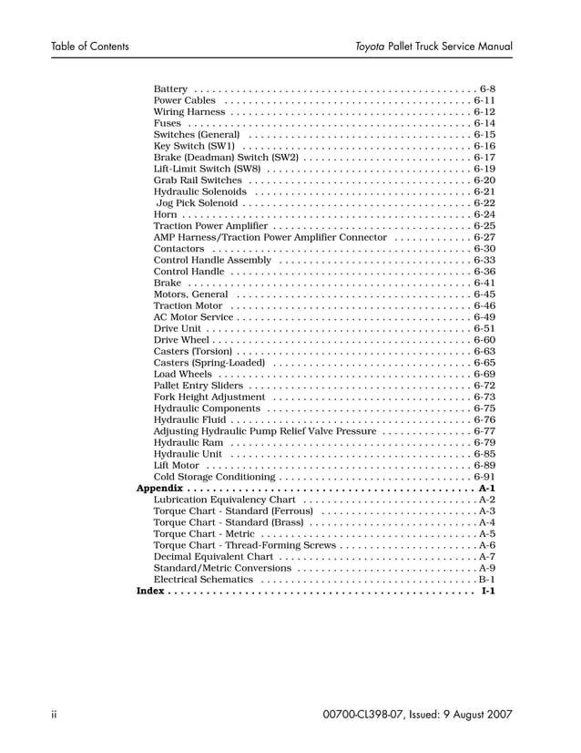 Toyota 8TB50 Pallet Truck Service Repair Manual | PDF