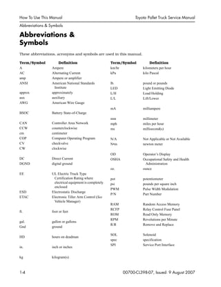 Toyota 8TB50 Pallet Truck Service Repair Manual | PDF