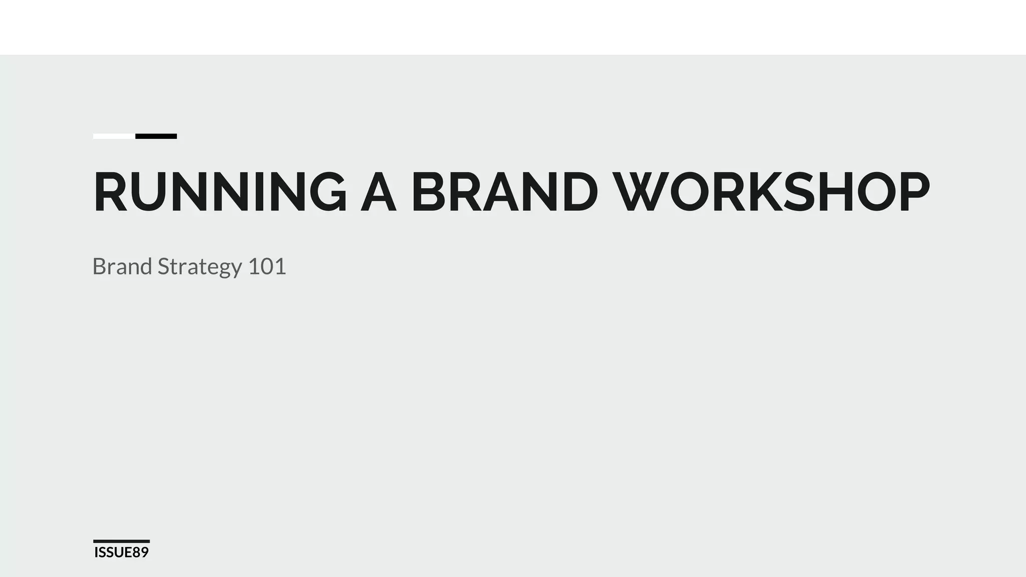 How to Run a Brand Workshop | PPTX