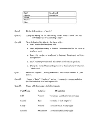 Access practicals 2015 | DOC