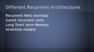 Recurrent nets and sensors | PPTX