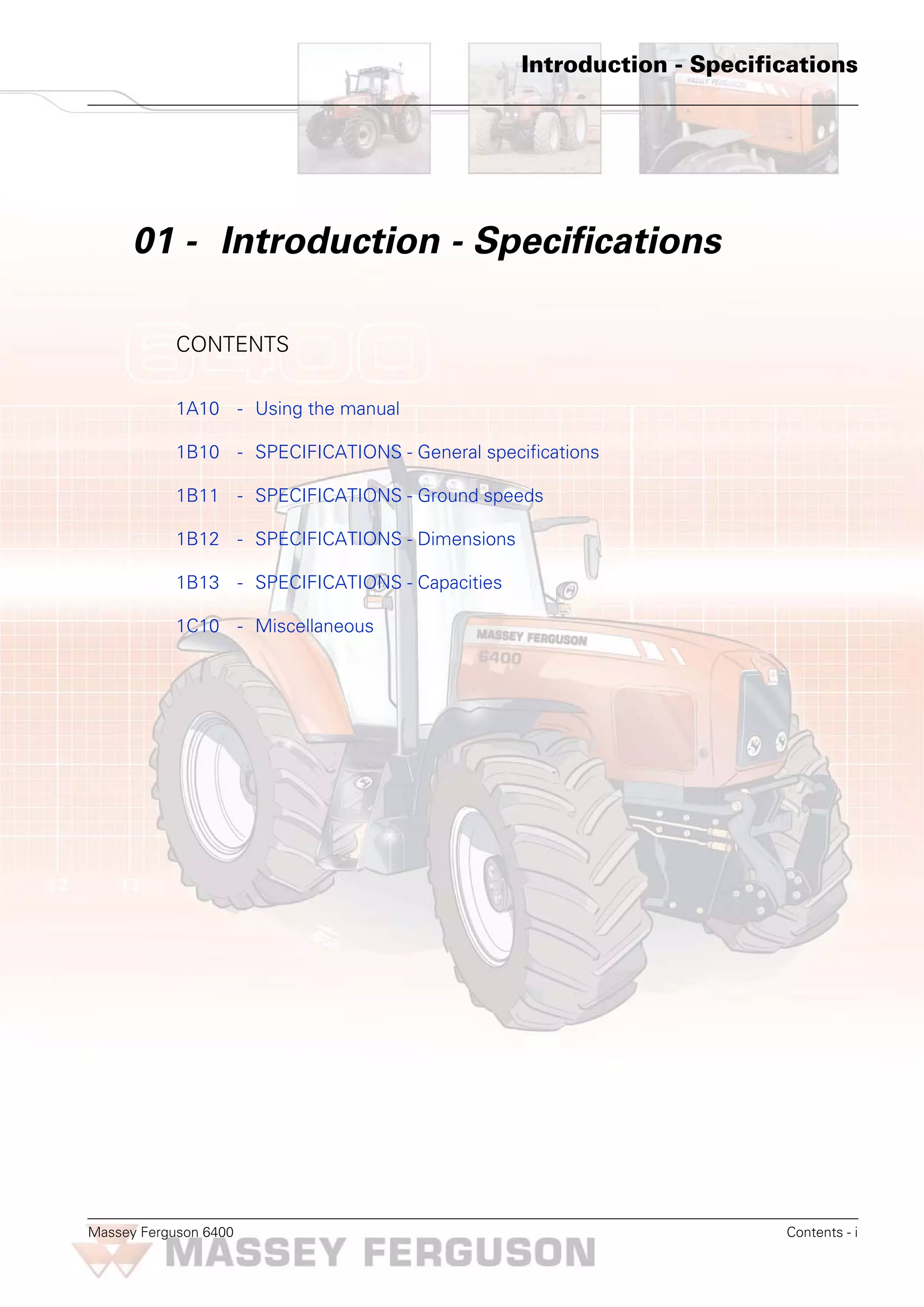 Massey Ferguson MF 6465 Tractor Service Repair Manual | PDF